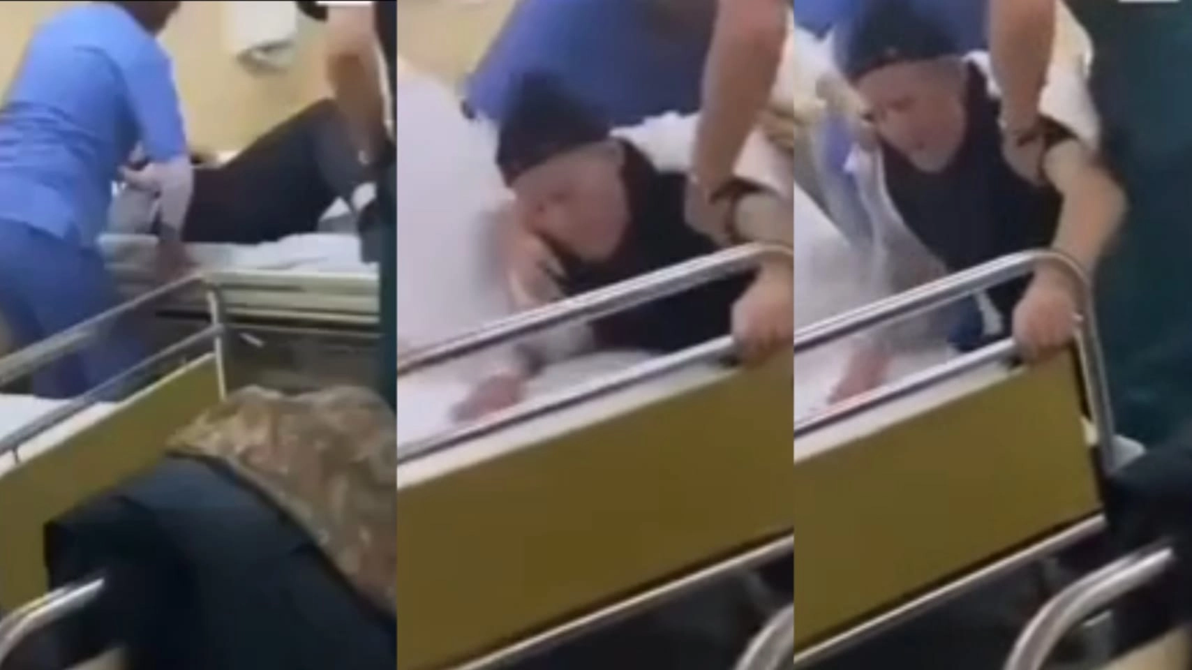 Infirmiera și brancardierul care au umilit, trântit și jignit un bătrân ...
